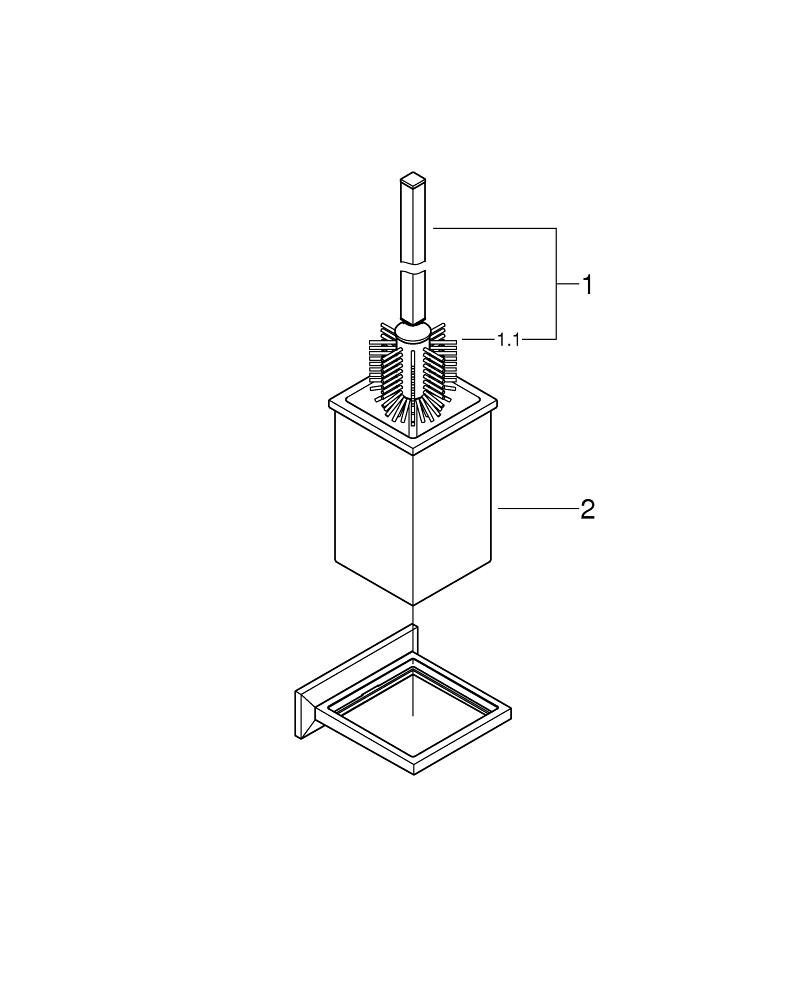 Grohe Allure Brilliant Closetborstelgarnituur 15x14x42,1 cm Chroom ...