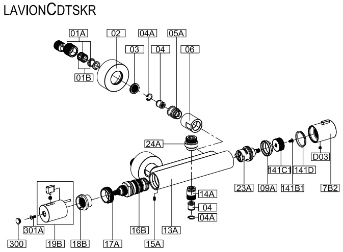 Ben Lavion Douchemengkraan thermostatisch Cool Gestructureerd Zwart ...